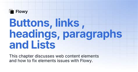 Buttons Links Headings Paragraphs And Lists Flowy