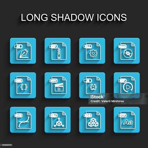 세트 줄 Svg 파일 문서 Obj Ai 3ds Otf Mov  및 Js 아이콘을 설정합니다 벡터 가득 찬에 대한 스톡 벡터 아트 및 기타 이미지 Istock