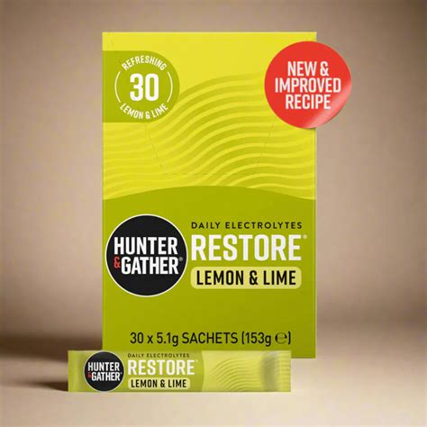 Hunter And Gather Lemon And Lime Electrolytes 30 Sachets Irish Health Store