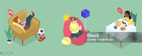 3d 아이소 메트릭 플랫 벡터 일러스트 레이 션 어린이 가제트 중독 3차원 형태에 대한 스톡 벡터 아트 및 기타 이미지 3차원 형태 가족 노트북 Istock