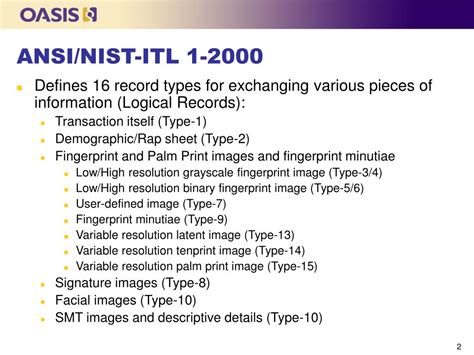 ppt ansi nist itl 1 2000 6 and efts powerpoint presentation free
