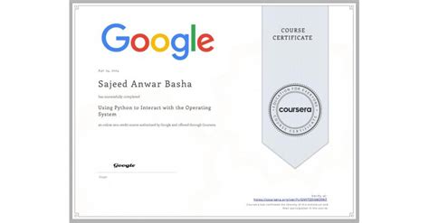 Sajeed Anwar Basha On Linkedin Completion Certificate For Using Python To Interact With The