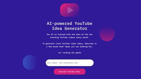 Ai Powered Youtube Idea Generator Viral Video Ideas For Your Youtube