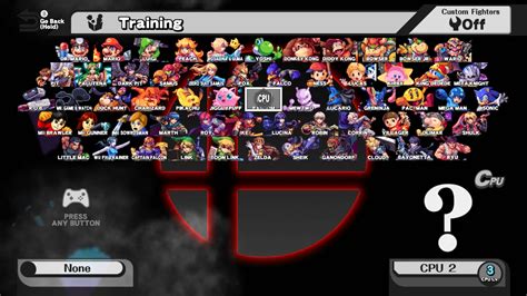 Super Smash Bros 4 Character Select Screen