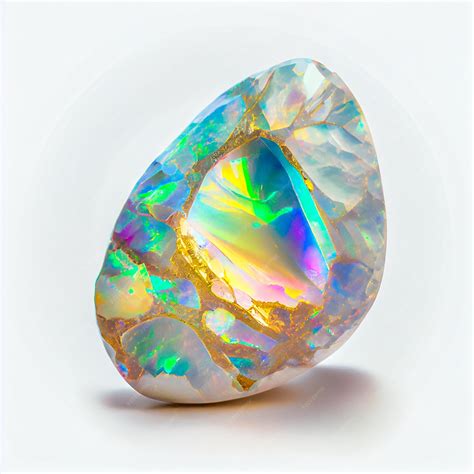 Premium Photo Opal Gemstone Isolated On White Background For Jewelry Shop Beauty Close Up Shot