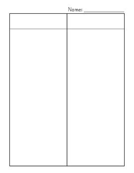 Word Sort Template By Caitlin S Kiddos TPT