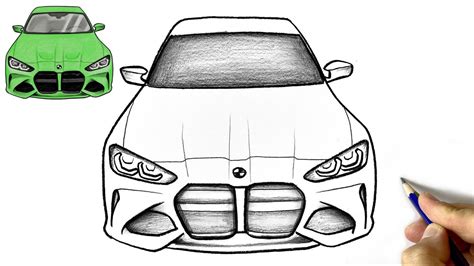 Bmw M4 Front View Drawing Tutorial Simple Pencil Sketch For Beginners
