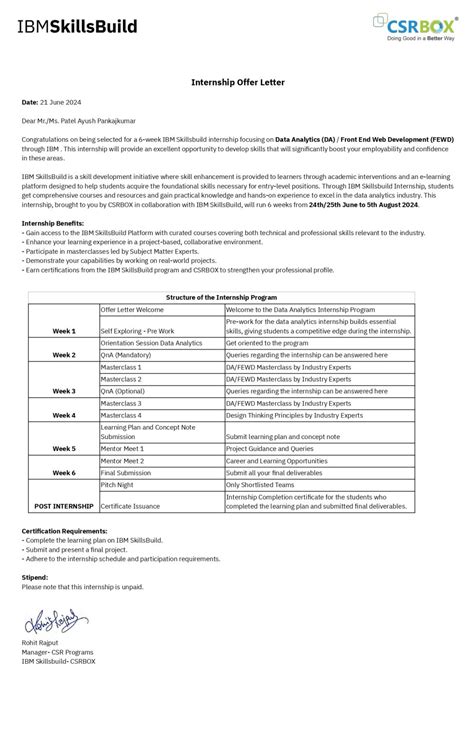 Ibm Skillsbuild Internship Techindustry Careerdevelopment Csrbox