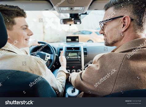 Back View Handsome Father Smiling Teen Stock Photo Shutterstock