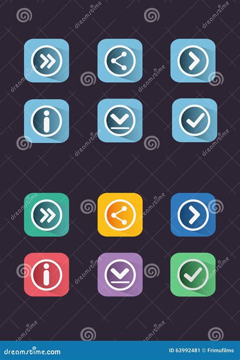Navigation Buttons Stock Vector Illustration Of Drawing 63992481