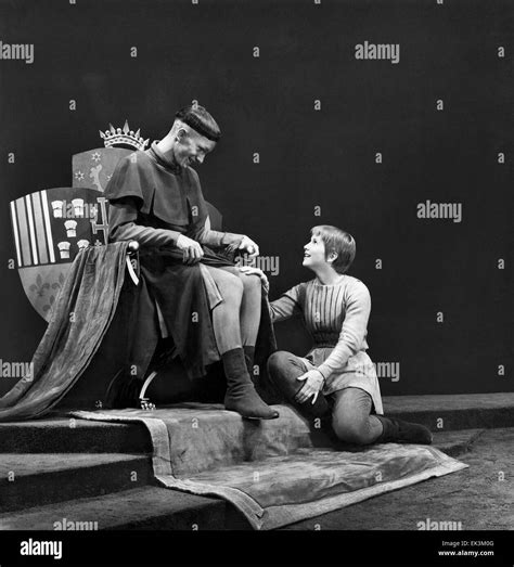 Paul Roebling Julie Harris On Set Of The Broadway Play The Lark