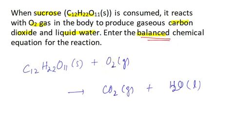 Balanced Chemical Equation For Sucrose And Water In Tessshebaylo