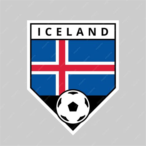 Premium Vector Angled Shield Football Team Badge Of Iceland