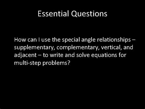 Geometry 8 Th Grade Algebraic Angles Essential Questions