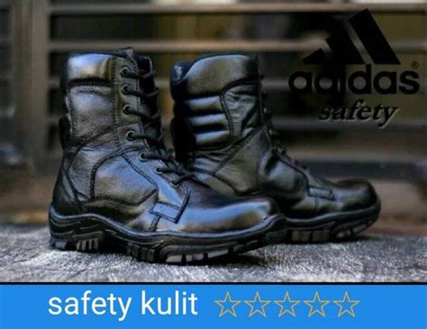 Sepatu Boots Safety Ujung Besi Zipper Pdl Pdh Tni Satpam Satpol Pp