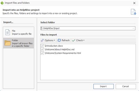 Import Folders