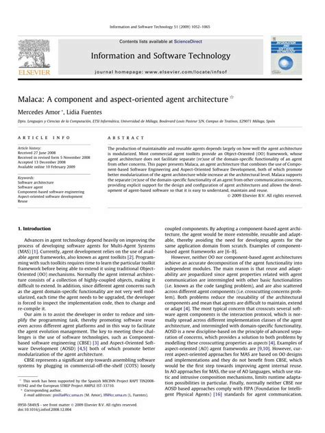 Pdf Malaca A Component And Aspect Oriented Agent Architecture