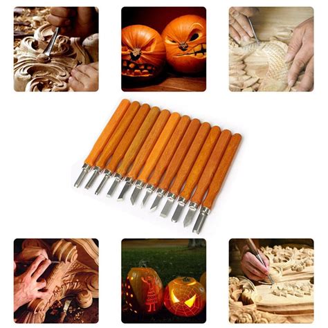 12 Pcs Wood Carving Hand Chisel Set Kit Woodworkin Grandado