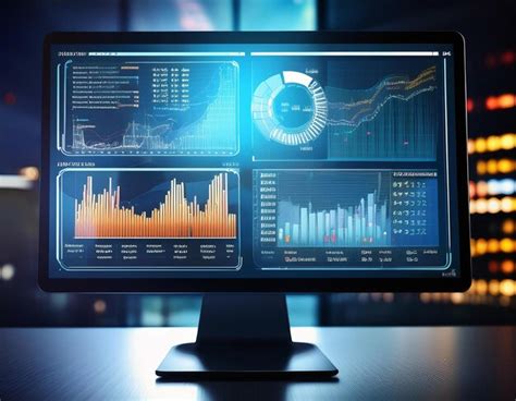 closeup of a computer screen displaying complex data charts and graphs