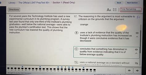 why is c correct r lsat