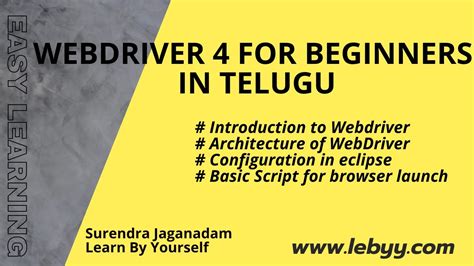 Architecture Of Webdriver Configuration In Eclipse Basic Script For