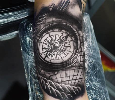 Realistic Compass Tattoos Voorkoms Compass Temporary Tattoo For Male