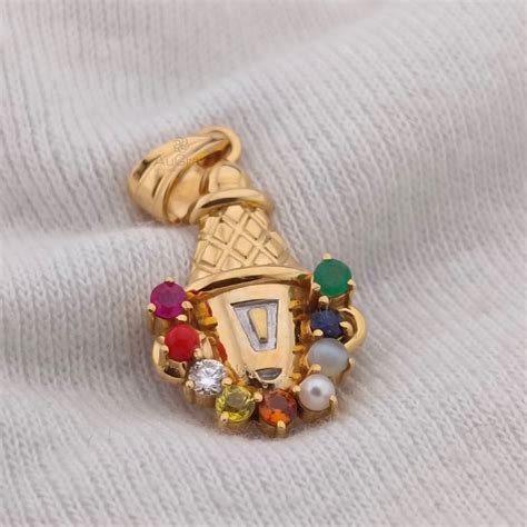 Lord Venkateswara Navratna Gold Pendant