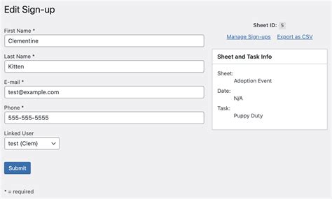 Manage Sign Ups — Sign Up Sheets Wordpress Plugin Manage Sign Ups Fetch Designs