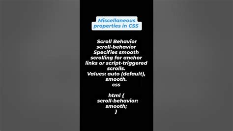 Create Smooth Scrolling Experiences With Css 🌟 Master The Scroll Behavior Property Youtube
