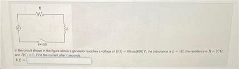 Solved In The Circuit Shown In The Figure Above A Generator Chegg