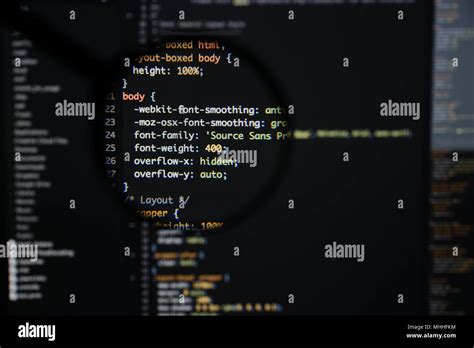 Real Css Code Developing Screen Programing Workflow Abstract Algorithm Concept Lines Of Css