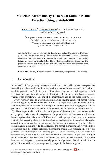 pdf malicious automatically generated domain name detection using