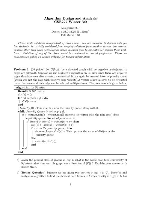 ADA Assignment Solution Algorithm Design And Analysis CSE Winter Assignment Due On