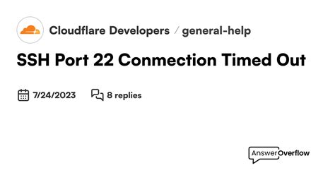 Ssh Port 22 Conmection Timed Out Cloudflare Developers