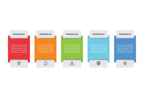 business data visualization workflow concept for infographic with 5