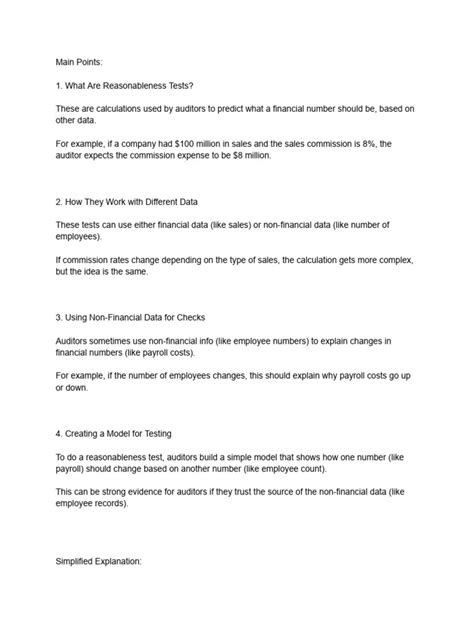 Reasonableness Tests Pdf Dependent And Independent Variables