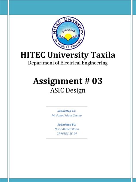 Asic Assignment 03 Pdf Field Programmable Gate Array Digital Signal Processor