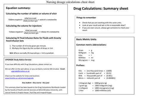 Pharmacy Calculations Worksheets Med Math Worksheet