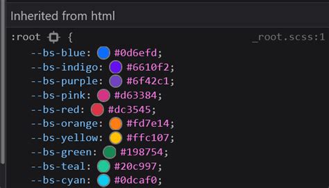 css blazor how to customise colour variables in root scss stack
