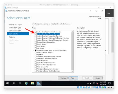 Installing Adds Active Directory Domain Services Role To Windows Server 2019