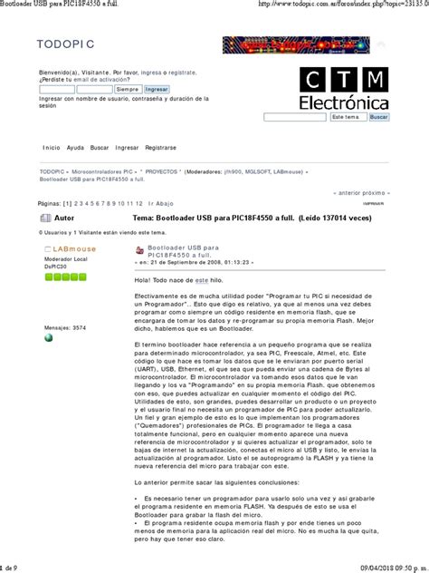 Bootloader Usb Para Pic18f4550 A Full Pdf Microcontrolador Pic