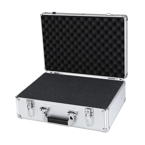 Almencla Aluminum Hard Carrying Case Audio Device Microphone Carrying Case Foam Case Hard Shell