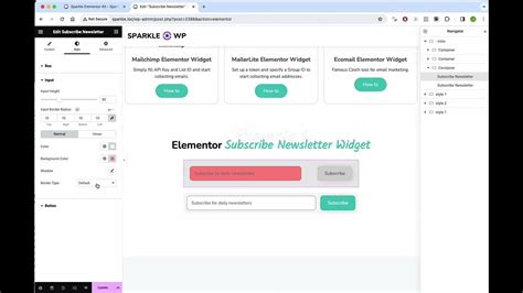 Elementor Email Subscribe Newsletter Widget For Free Youtube