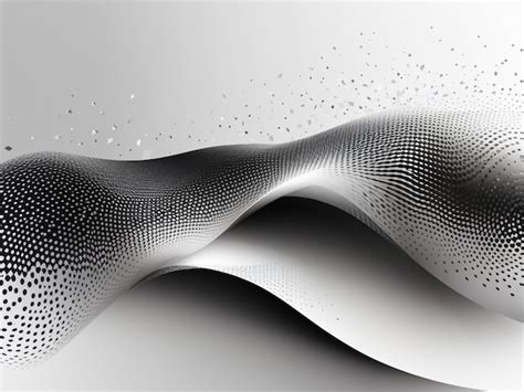 Flowing Dots Particles Wave Pattern 3d Curved Holography Premium Ai Generated Image