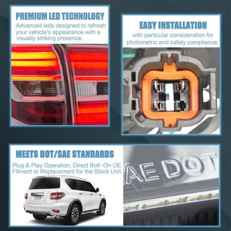 Nissan Patrol Y62 2013 2019 Pair Vland Tail Lights Auscar Parts