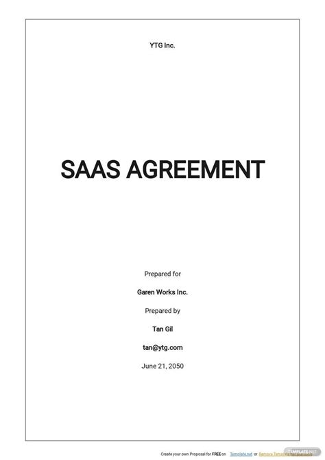 Saas Contract Template