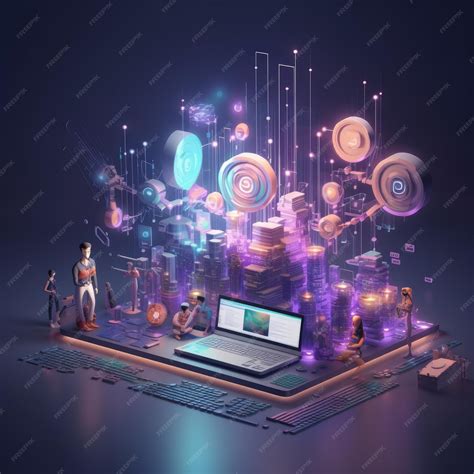 Premium Photo Digital Science Shearing Computer Isometric Illustrations