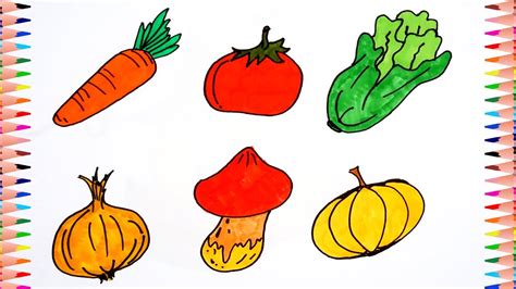 Fruits And Vegetables Drawing Pictures