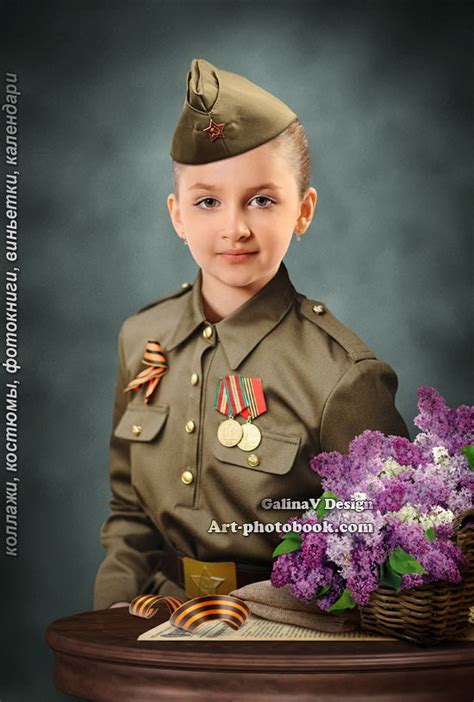 Костюм Девочка солдат за столом » Детские PSD фотошаблоны, выпускные ...