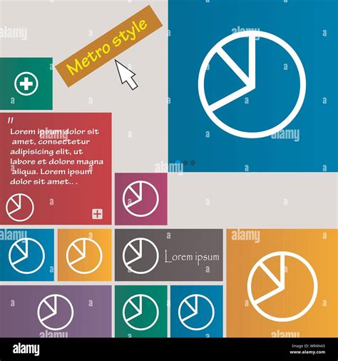 Pie Chart Graph Icon Sign Buttons Modern Interface Website Buttons